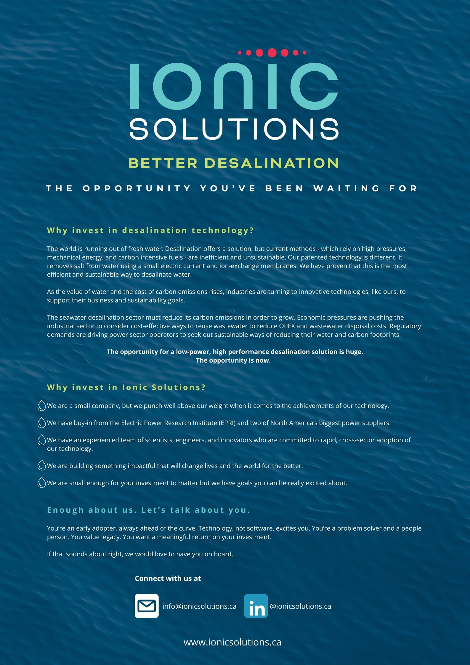 Investors – Ionic Solutions Ltd.